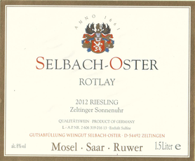 2019 Selbach-Oster Riesling Rotlay Zeltinger Sonnenuhr - Hill Side ...